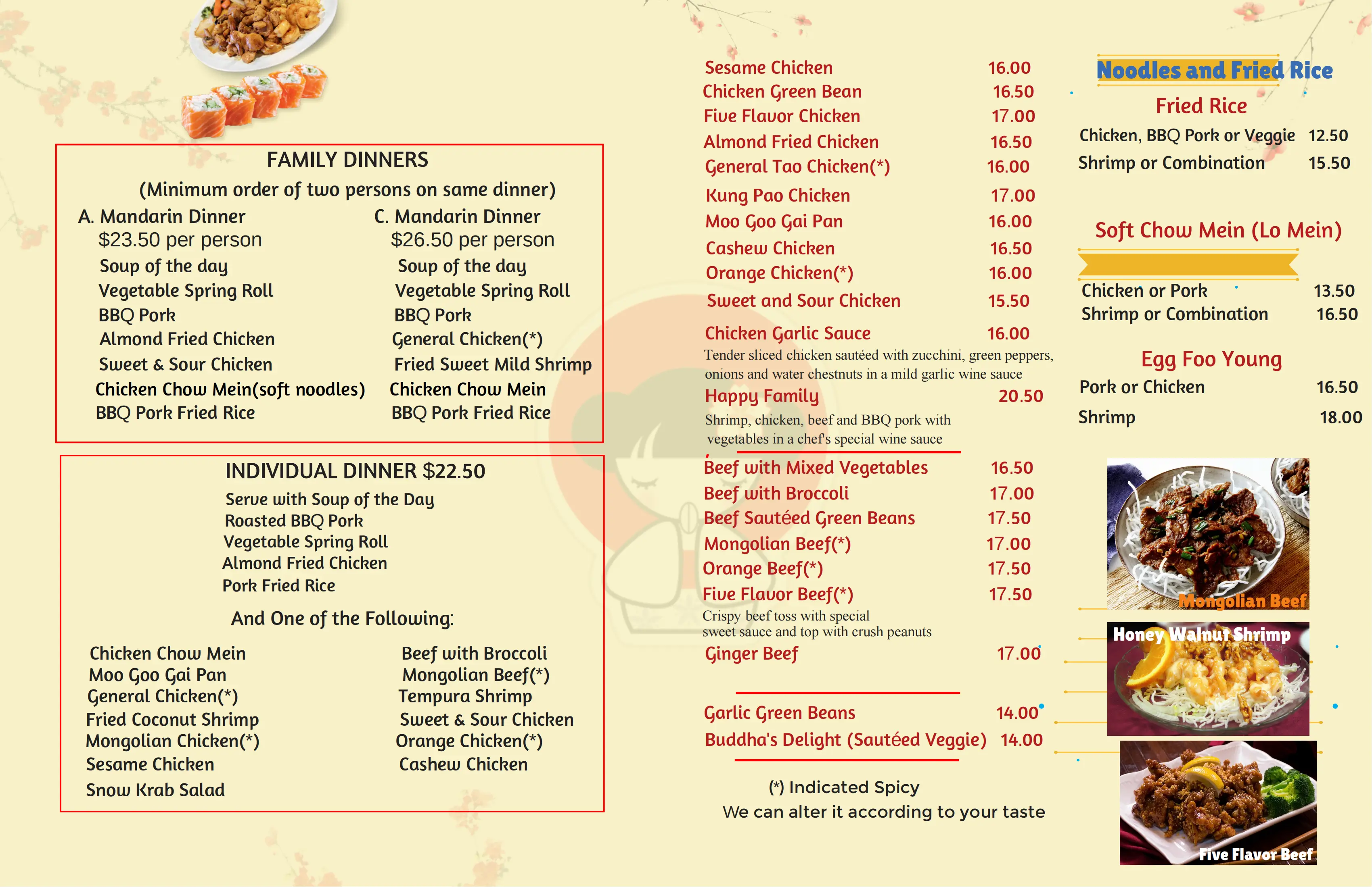 Menu - Mandarin Kitchen